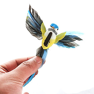 Oeey 12 Pcs Artificial Foam Hummingbird Feather Bird Figurine Simulation Feather Bird Ornaments for DIY Craft Wedding Decoration Home Garden Party Christmas Tree Embellishing Metal Clip
