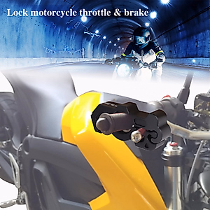 AUFER Universal Heavy Duty Motorcycle Grip Lock Handlebar Lock Throttle Lock Anti Theft Brake Lever Locking Compatible with for Motorbike Sports Bikes Scooter Mopeds ATVs (Black)