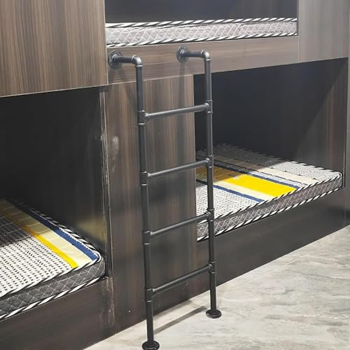 Metal Loft Bed Ladder Wall Mounted, Attic Stairs Basement Egress Ladders, Fire Escape Ladder for Emergency Home Safety, Space-Saving Climb Ladders, Loads 330lbs, 3.3ft-8ft(4.6FT/1.4M/55.2IN)