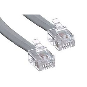 Bistras 25 Ft 4C Telephone Extension Cord Cable Line Wire, for Any Phone, Modem, Fax Machine, Answering Machine, Caller ID, White