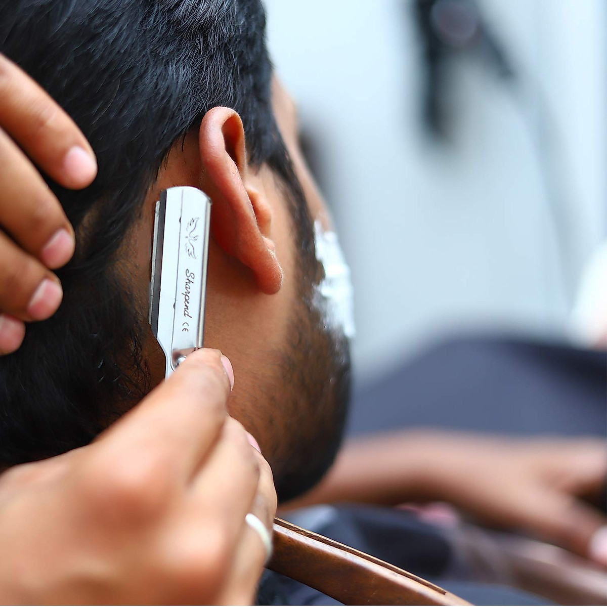 Straight Edge Barber Razor for Close Shave – Professional Barber Razor for Men with 20 Single Edge Blades- Mens Straight Razor Kit, navajas de barber by Sharpend