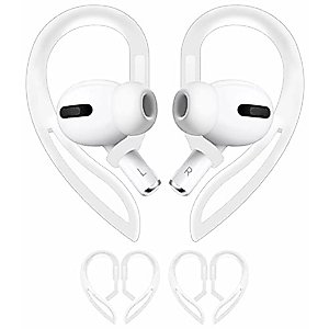 2 Pairs Ear Hooks Compatible with AirPods 3 2 1 and Pro 2 Pro, 360° Rotation Adjustable Length Anti-Slip Sport Outdoor Earhooks Tips Holder Compatible with AirPods Pro 2 Pro and 1 2 3 - Translucent