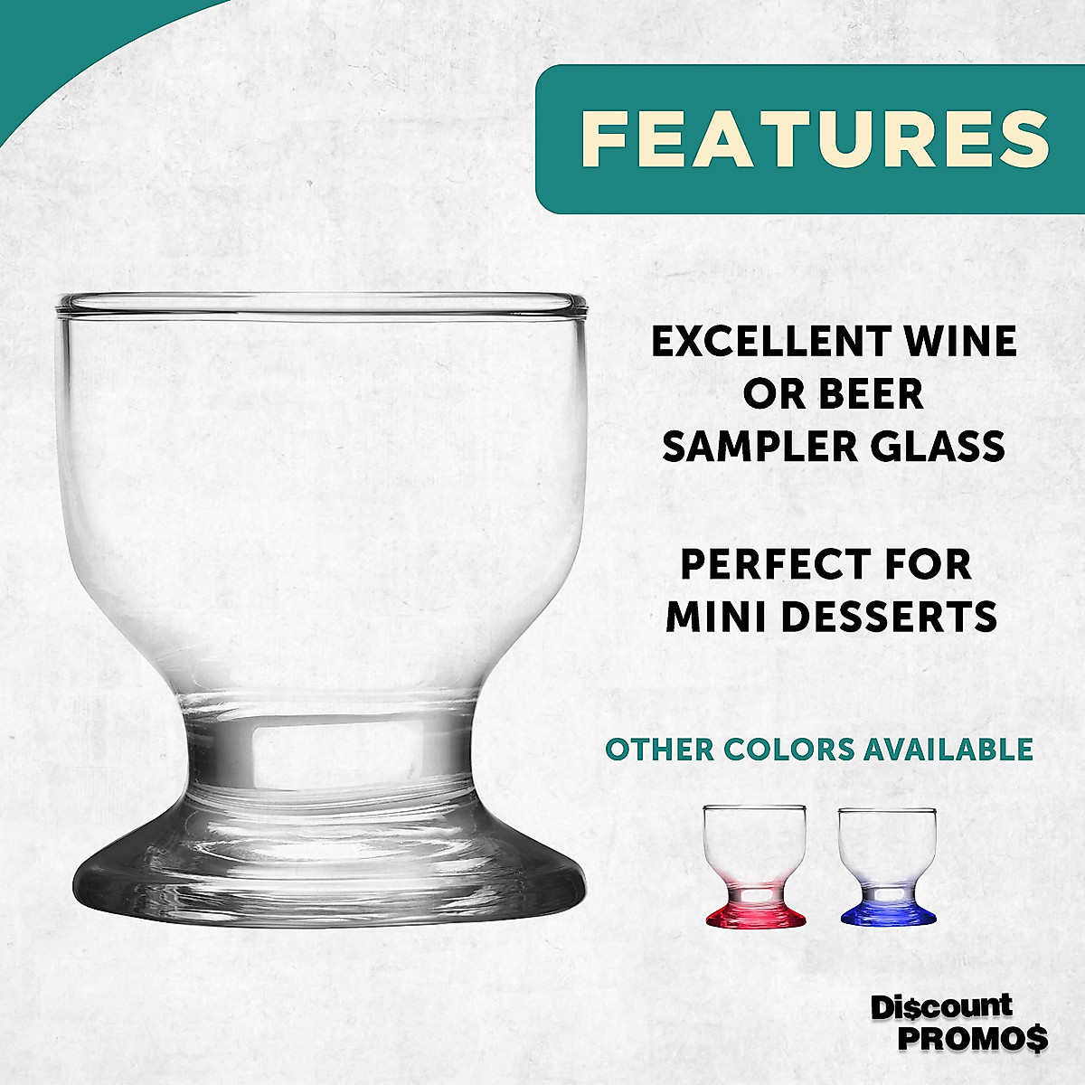 DISCOUNT PROMOS Lexington Mini Wine Tasting Glasses 3.5 oz. Set of 12, Bulk Pack - Restaurant Glassware, Perfect for Red Wine, White Wine, Cocktails, Other Beverages - Clear
