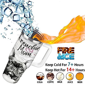 FOCIUZTA 40oz 404 Stainless Steel French Bulldog Themed Tumbler, Insulated & Festive Design, Ideal Gift for Dog Lovers, Easter Gift Cup
