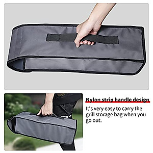 YUJHON Grill Utensil Accessory Storage Bag Grey Waterproof BBQ Tool Storage Bags Grill Tools Foldable Barbecue Appliance Bracket Bag for Camping Hiking Barbecue（2 Pack）