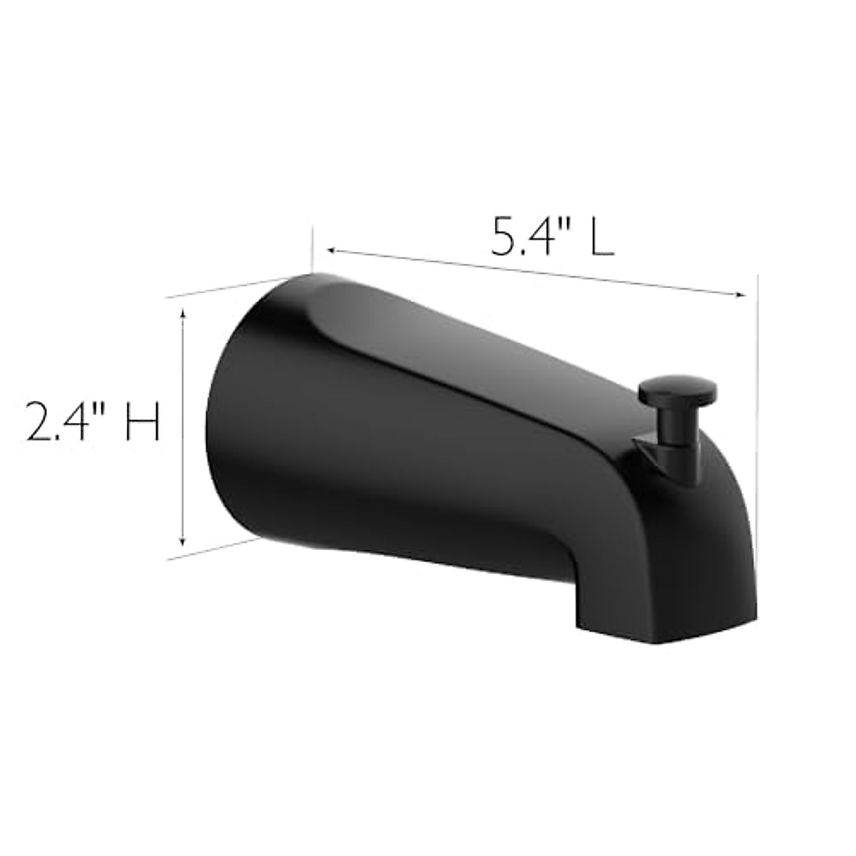 Design House 595611 Tub Pull-Up Diverter Spout for Bathroom, Matte Black