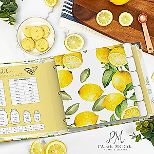 Recipe Binder 8.5x11 3 Ring Kit - 25 Double-Sided Recipe Cards, 50 Plastic Page Protector Sleeves, 10 Dividers & Labels -Blank Cookbook Binders - Make Your Own Full Page Family Recipes Organizer Album