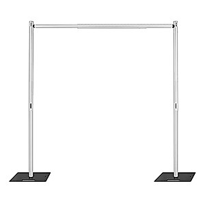Hecis Pipe and Drape Backdrop Stand Kit 8ft x 10ft, Backdrop Stand Heavy Duty Wedding Backdrop for Events Wedding Decoration Backdrop Frame