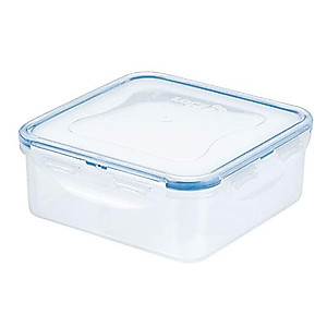 LocknLock Easy Essentials On The Go Meal Prep Lunch Box, Airtight Containers with Lid, BPA Free, Square (4 Section) -29 oz, Clear (Pack of 2)