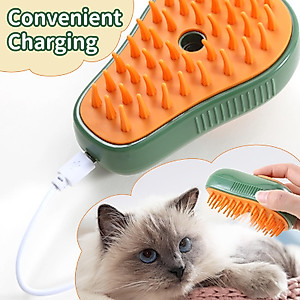 LUPAPA Steamy Cat Brush, 3 In 1 Pet Steam Brush, Pet Cleaning and Massage Brush, Used for Dandruff and Loose Hair on Cats, Suitable for Various Furry Pets, Green Avocado