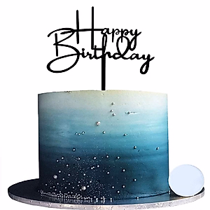 10 PCS Black Happy Birthday Cake Topper Acrylic Cupcake Topper A Series of Birthday Cake Supplies Decorations