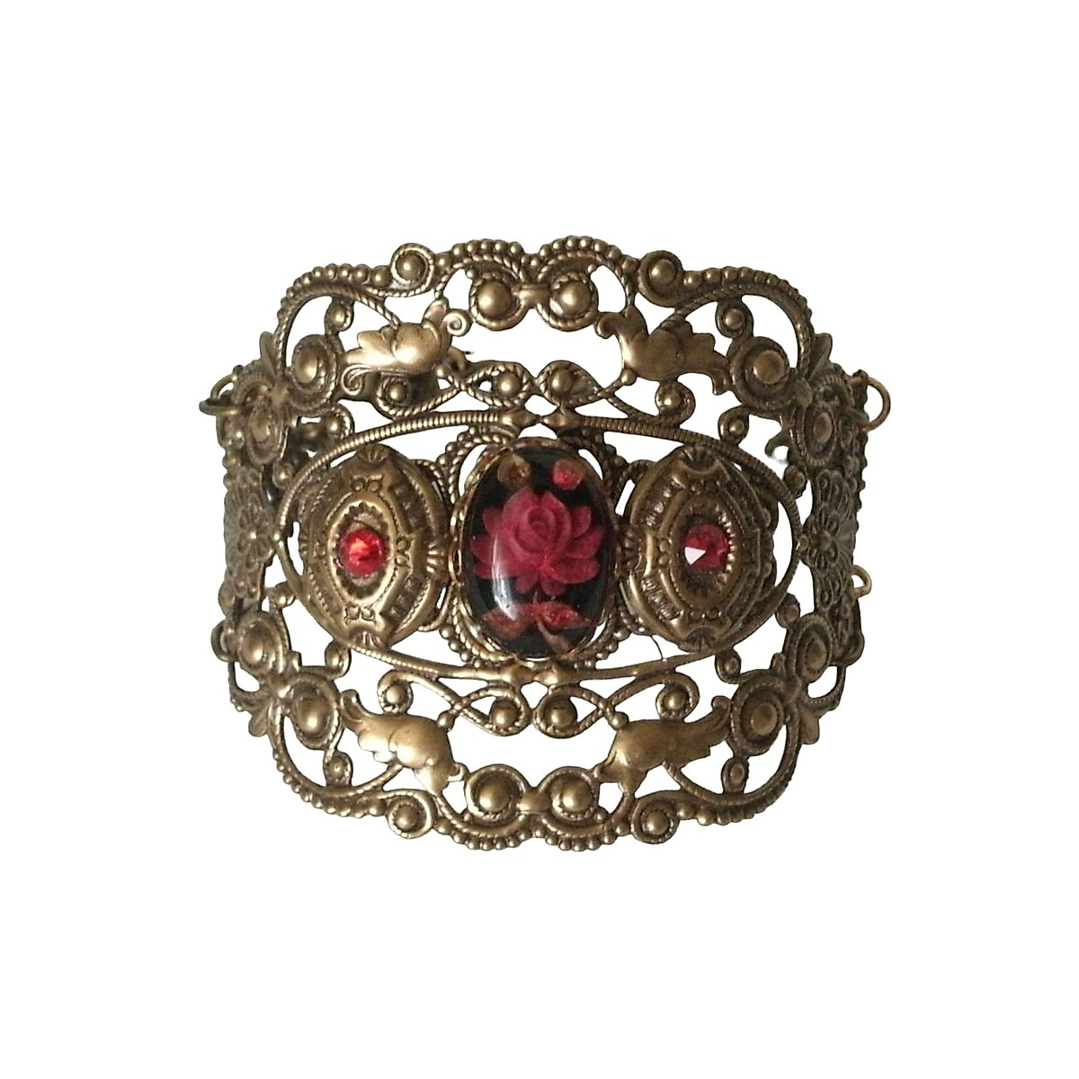 Rose Cuff Bracelet, handmade jewelry gothic victorian edwardian art nouveau steampunk art deco