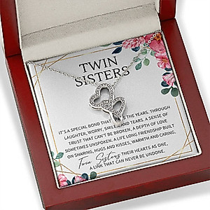 To My Twin Sister Necklace – Twin Sisters Their Hearts As One, A Link That Can Never Be Undone - Gift For Birthday, Christmas, Graduation, Valentines, Wedding Day – ODH1