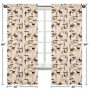 Sweet Jojo Designs Wild West Cowboy and Horses Print Window Treatment Panels - Set of 2