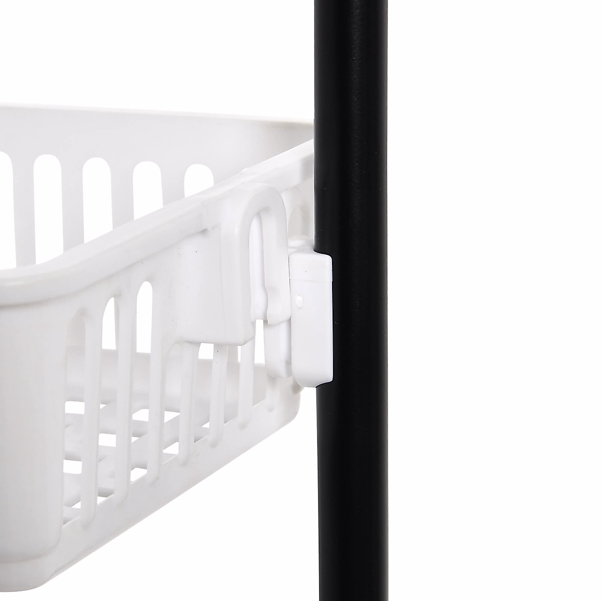 Household Essentials Household Essentials Over the Door Basket Storage Rack, White and Black