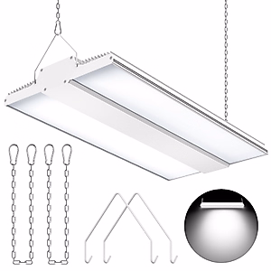 NUOGUAN Linear High Bay Shop Light UL DLC Listed, 5000K LED High Bay Light, 0-10V Dimmable, 150LM/W, AC100-277V, Commercial Bay Lighting for Warehouse Garage Workshop (200W, 30000LM)