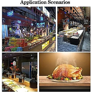 LINKANRUO Commercial Food Heat Lamp, Retractable Food Heating Lamp Food Warmer High Power Commercial Hotel Kitchen Equipment Restaurant Supplies 220V 250W Caliber 25cm, Black 3 Pieces Lamps