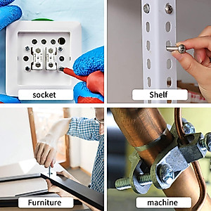 MroMax 3Pcs M8 x 80mm Pan Head Phillips Machine Screws, 304 Stainless Steel 18-8, Fully Thread, Metric Silver Gray Cross Head Screws Bolts