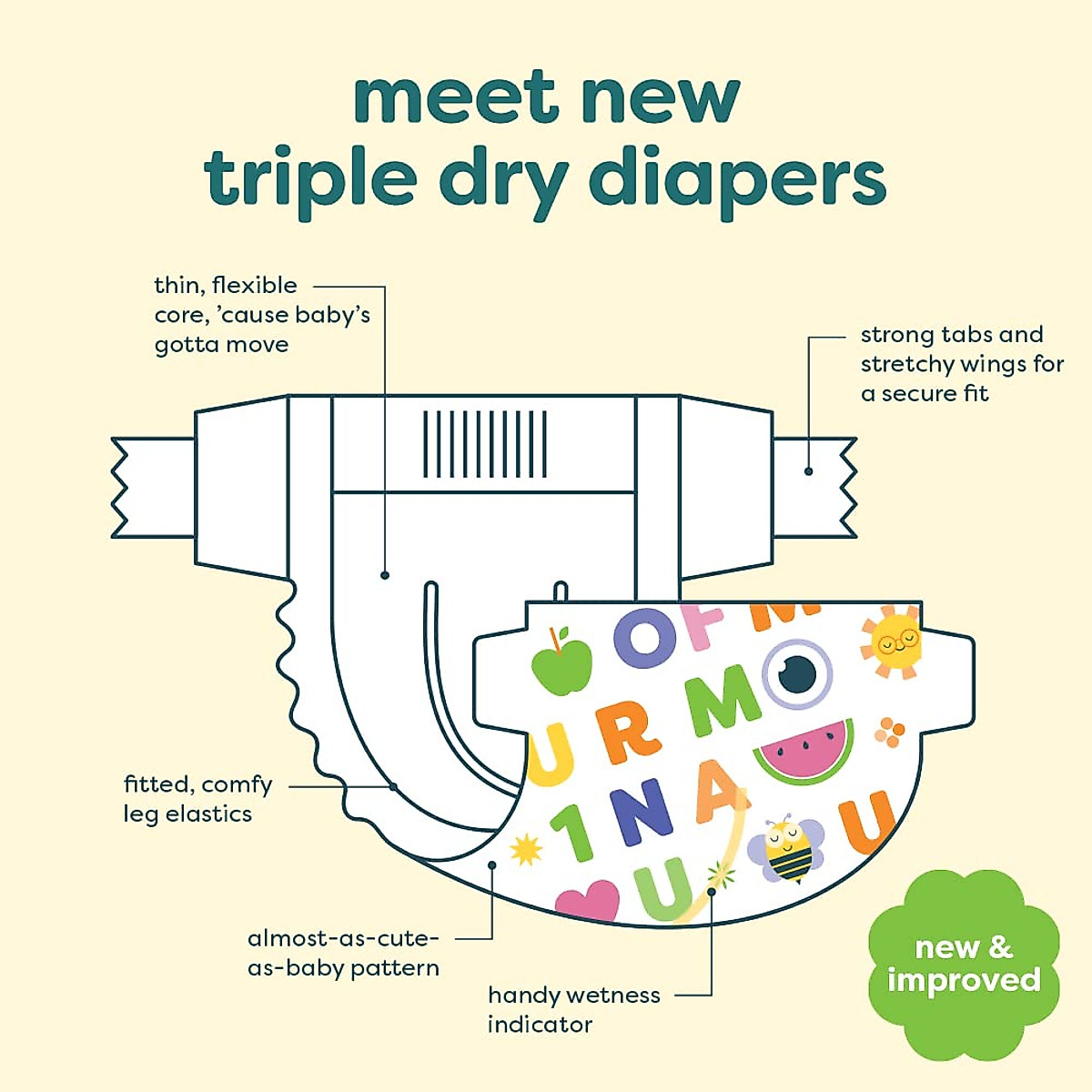 Babyganics Diapers, Size 5, 50 ct, Ultra Absorbent Diapers