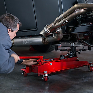 BIG RED TR4076 Torin Hydraulic Roll-Under Transmission Service/Floor Jack: 1/2 Ton (1,000 lb) Capacity, Red