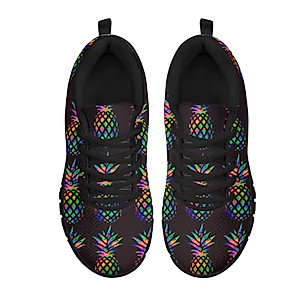 Colorful Pineapple Slip On Sneaker Women Running Shoes Breathable Workout Shoes Lightweight Gym Sneakers
