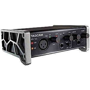 Tascam US-1x2 USB Audio/MIDI Interface with Microphone Preamps and iOS Compatibility
