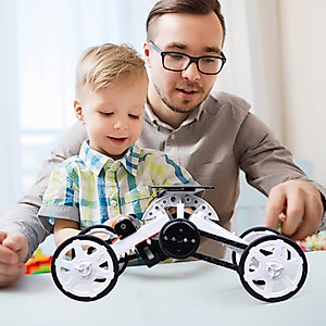 STEM Toy 4WD Car DIY Climbing Vehicle Motor Car Educational Solar Powered Car Engineering Car for Kids&Teens, Science Building Toys, Gifts Toys for 6-12 Year Old Boys Girls