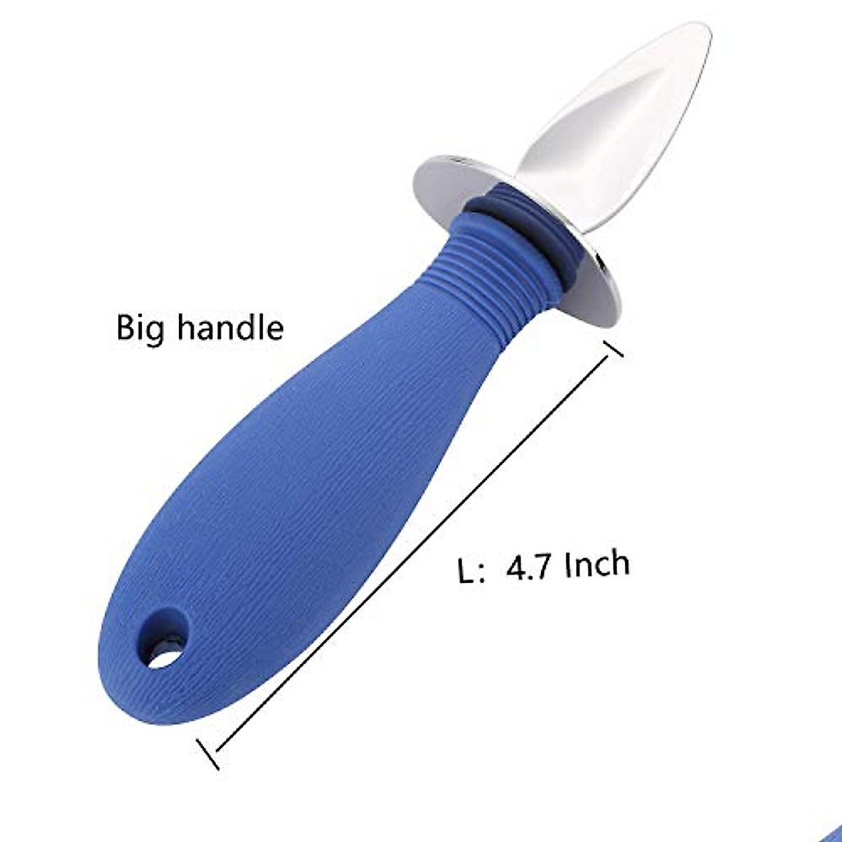 Awxlumv Oyster Knife Shucker Large Handle Seafood Opening Ark Shell, and Other Shellfish Tool Blue 2 Pcs Kit