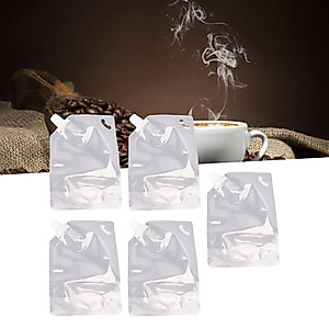 5Pcs Cereal Rice Storage Bag,Grain Sealed Storage Bag,Reusable Transparent Grain Storage Bag Airtight Grain Storage Containers with Lids for Rice Cereals Flour Nuts(1kg)