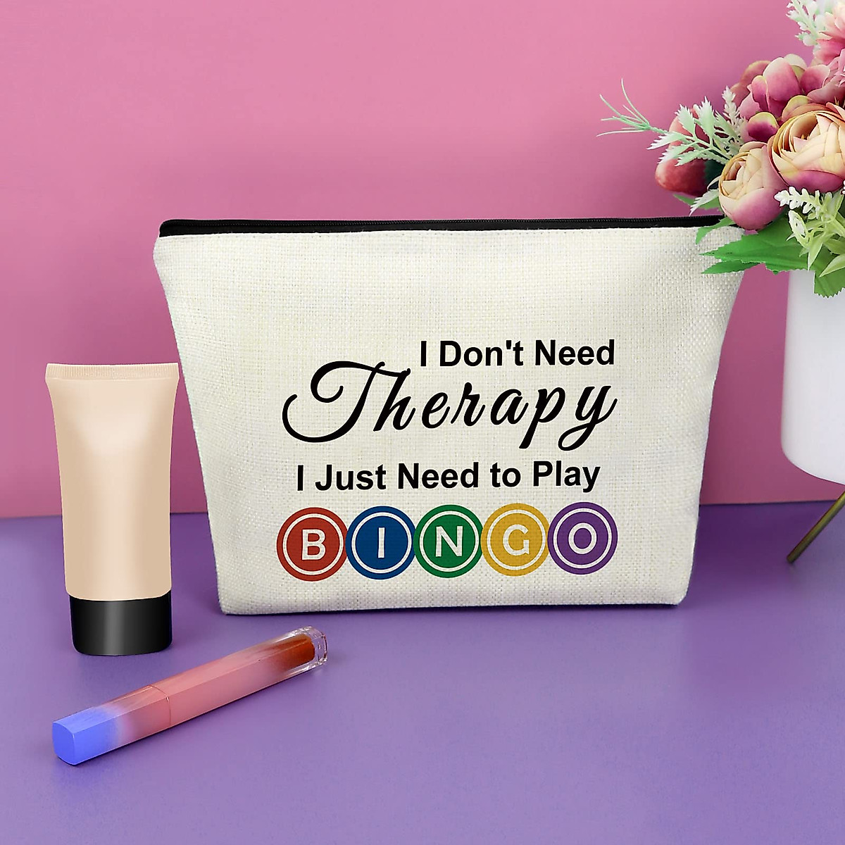 Sazuwu Bingo Lover Gifts Gambling Gift for Women Makeup Bag Bingo Player Game Gifts Birthday Gifts for Friend Female Cosmetic Bag Casino Lovers Gifts Christmas Gifts for Her Cosmetic Travel Pouch