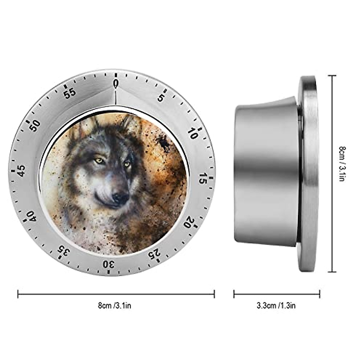 Classroom Timer Watercolor Wolf Magnetic Countup Timer for Kitchen Study Work Exercise