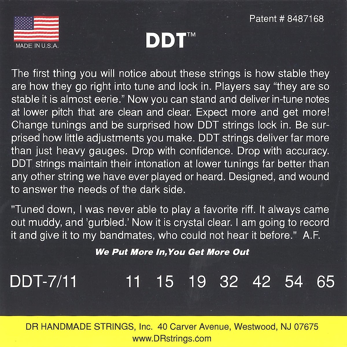DR Handmade Strings DR DDT : Drop Down Tuning 7 St Ex Heavy Electric Guitar Strings (DDT7-11)