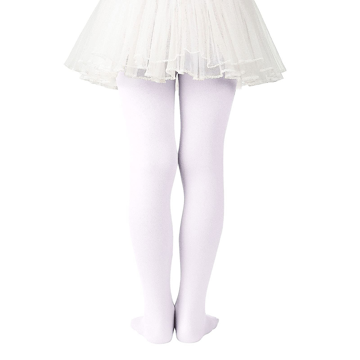 Baby Girls Dance Tights Toddler Footed Ballet Tights Stockings for Girls School Uniform Pants Leggings for Baby Girls White&Pink&Black-3 Pairs 3-6 Years