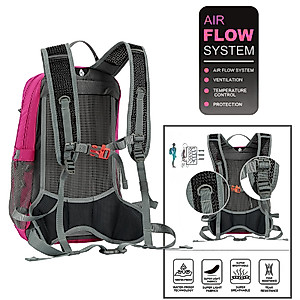 LOCALLION 20L Hiking Daypack Ultralight Bike Rucksack Backpack Outdoor Sports Daypack for Running (red)