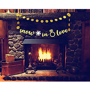 2PCS LaVenty Snow In Love Banner Snow In Love Decorations Winter Bachelorette Party Decorations Engagement Party Decorations