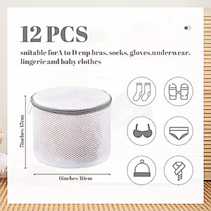 12 Pieces Honeycomb Mesh Laundry Bags for Delicates Underwear Bra Laundry Bags for Washing Machine Sock Laundry Mesh Bags for Delicates Garment Lingerie Wash Bag Net, 6 x 7 Inch (Gray)