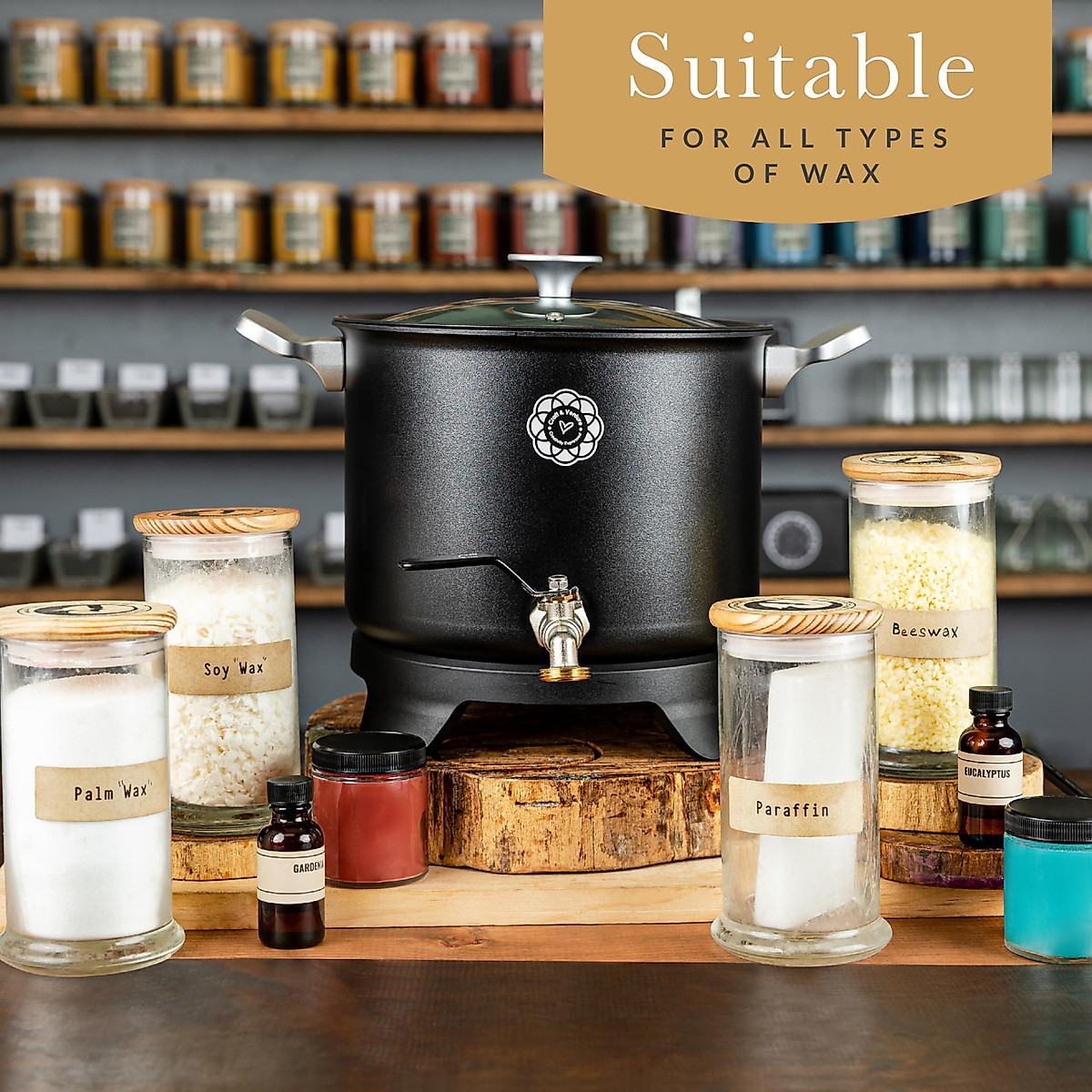 Craft & Venture Wax Melter for Candle Making - Candle Wax Melting Pot Holds 7qts (14lbs) of Wax – Soap Melter for soap Making Supplies - Easy Pour Candle Maker for Candle Making Supplies