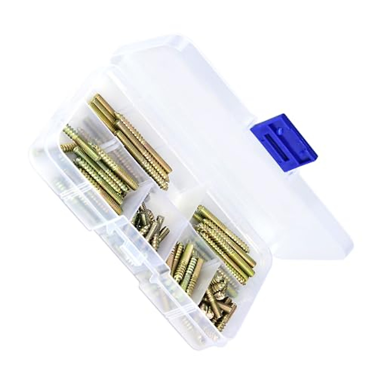 Fafeicy 110pcs M4 Dowel Screws, Woodworking Furniture Connector Double Ended Screw Hanger Bolt Zinc Plating Self Tapping Thread Screw