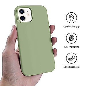 AOTESIER Compatible with iPhone 12 Case and iPhone 12 Pro Case 6.1 inch,Silky Touch Premium Soft Liquid Silicone Rubber Anti-Fingerprint Full-Body Protective Flexible Bumper Case (Tea Green)