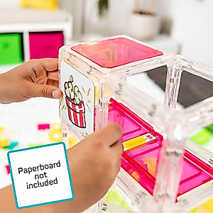 SQUAREGLES More Squares & Edge Frames Set 20 Pieces Magnetic Building Blocks Kids Magnetic Tiles STEM Toys for Kids 4-10 Yr Olds, STEAM Learning, Science Toy, Requires an Essential Set to Play