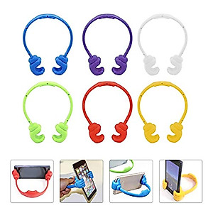 Zerodeko 6pcs Thumbs Up Cell Phone Stands Mobile Phones Stand with Hand Holder for Desk Office Desktop Tablet Cellphone Thumb Holder Adjustable Flexible Hard Plastic