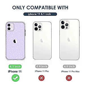 Hython Case for iPhone 11 Case Glitter, Cute Sparkly Clear Glitter Shiny Bling Sparkle Cover, Anti-Scratch Soft TPU Thin Slim Fit Shockproof Protective Phone Cases for Women Girls Girly, Clear Glitter