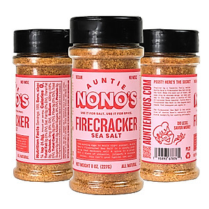 Auntie Nono’s Firecracker Sea Salt Seasoning - Hot Jalapeno Seasoning Salt - Organic Sea Salt Infused Seasoning - Spicy Salt Pepper Seasoning for Soups, Salads, Pizza, Popcorn.