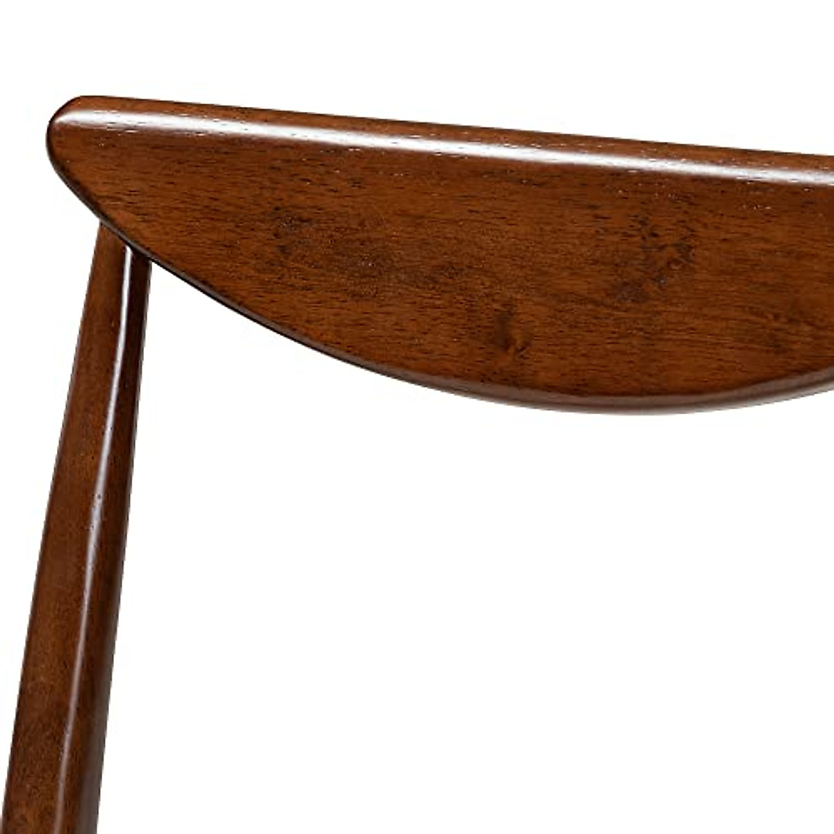 Baxton Studio Delphina Mid-Century Modern Cream Fabric and Dark Brown Finished Wood 2-Piece Dining Chair Set