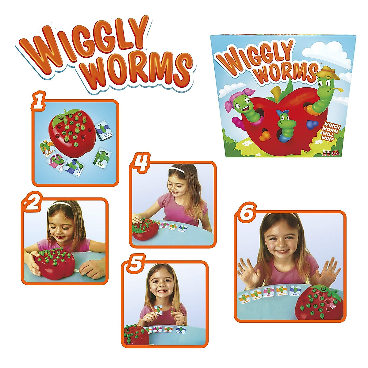 Goliath Games 919207.006 Wiggly Worms Kids Games | for Ages 4+ | for 2-4 Players, Multi