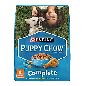 FYNORI Puppy Chow Complete Dry Dog Food, High Protein with Farm-Raised Real Chicken, 4 lb Bag, Essential nutrients Like Those Found in Mother's Milk