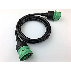 Type 2 J1939 Male to Female Extension Cable Full 9pin 20AWG 6Ft for Truck Freightliner Code Reader