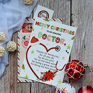 BlinkWishes Christmas Card for Doctor, Doctor Merry Christmas Greeting Card with Envelope and Seal, Thank You Christmas Gift for Doctor and Healthcare Worker, Xmas Gift Ideas