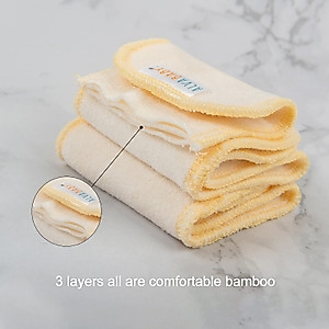 ALVABABY 12PCS Newborn Cloth Diaper Insert,Less Than 12pounds 3 Layers Cloth Diaper Inserts, Super Soft Inserts,Reusable Cloth Diaper Inserts Overnight 12SX