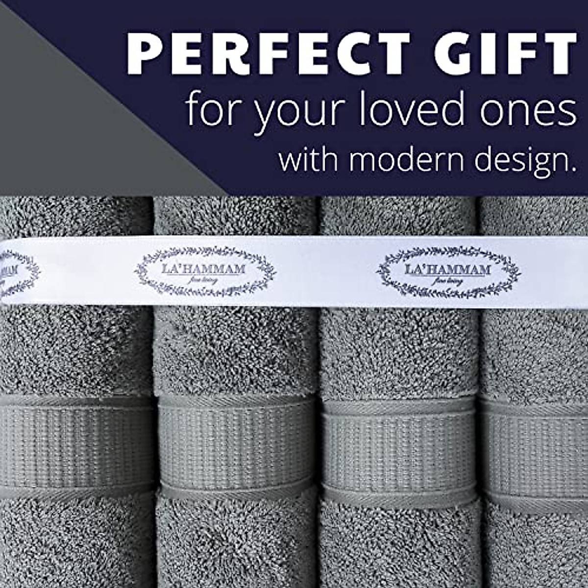 Monogrammed Hand Towels, Decorative Towel Set, Personalized Gift, Super Soft, Highly Absorbent, 100% Turkish Genuine Cotton Customized 2 Piece Hand Towel Sets for Kitchen, Face, Gym & Spa, Grey